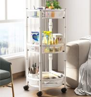 China No Installation Rotating Kitchen Storage Rack Foldable Shelf Anti Rust For High Humidity Environment for sale
