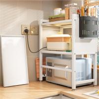 China sturdy  Telescopic Microwave Over Shelf For Bowl And Plate Cabinet With Door for sale