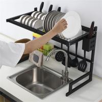 China Retractable Bowl Rack Above Sink Dish Rack Carbon Steel Anti Rust for sale