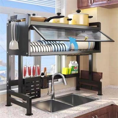China OEM Double Layer Retractable Sink Top Dish Rack CE Certified Anti Rust for sale