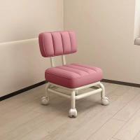 China Compact Square Stool With Wheels And Backrest Support Low Rolling Stool for sale