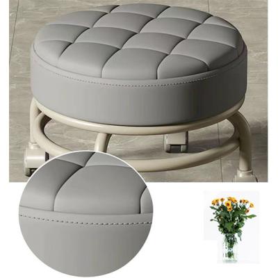 China 360° Rotating Pulley Low Stool With Wheels Smooth Movement For Entrance Halls Wardrobes And Bedrooms for sale