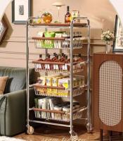 China 360° Crystal Swivel Wheels Storage Snack Display Shelf Rack For Living Room And Kitchen for sale