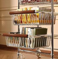 China Super load-bearing carbon steel family living room sofa area snack cart, with a pull-out basket design, making it convenient to take items for sale