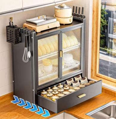 China Multi Functional Movable Kitchen Work Station Thickened Carbon Steel Multi Layer for sale