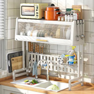 China Vegetable Washing Sink Draining Rack  / Kitchen Dish Rack Double Layer | Bulk Wholesale Prices for sale
