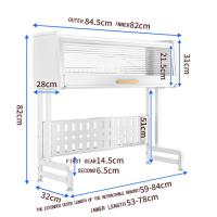 China OEM Metal Kitchen Sink Dish Rack 60kg Load Capacity 2 Tier Dish Drying Rack for sale