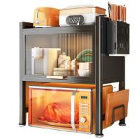China Retractable Microwave Oven Shelf  For Storing Kitchenware Countertop for sale