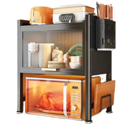 China Retractable Microwave Oven Shelf  For Storing Kitchenware Countertop for sale