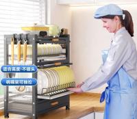 China Double-Layer Tableware Cabinet with 4 Shelves, 15L Total Capacity, and Up to 120℃ High Temperature Resistance for sale