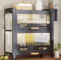 China Double-Layer Tableware Cabinet with 4 Shelves, 15L Total Capacity, and Up to 120℃ High Temperature Resistance for sale