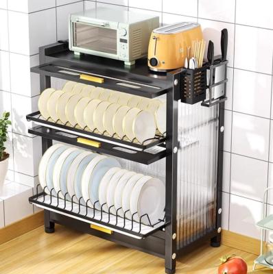 China OEM Stainless Steel Metal Dish Rack with 60kg Load Capacity and 3 Tier Design for Kitchen Sink for sale