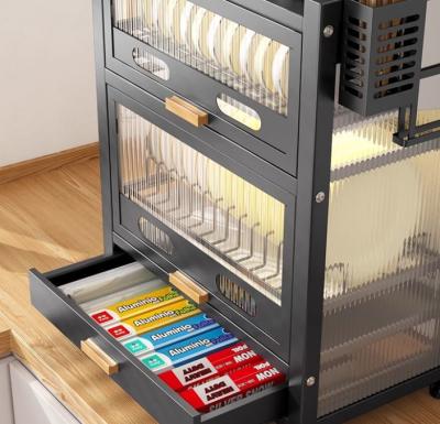 China Multi-Layered Kitchen Drying Rack with 360° Dustproof Cover and 28cm Width for Efficient Storage for sale