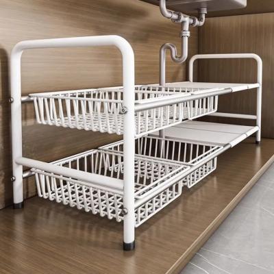 China Cabinet Cookware Rack with Telescopic Range 50-86cm Removable Shelves and Adjustable Layer Height for Efficient Kitchen Storage for sale