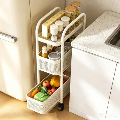 China 3-Tier Extendable Gap Storage Rack | Carbon Steel + PP Composite Material & Cream White / Black 2 Colors Optional for sale
