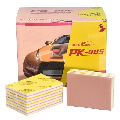 China HUNTKING PK-985 Hook and Loop TPU Backed Sponge Sanding Blocks 100x75x5mm Wet Dry Abrasive for Automotive Paint Repair for sale