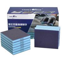 China HUNTKING Blue Double-Sided Sponge Sanding Block 120x100x12mm 400-800 Grit Wet Dry Hand Sanding Pad for sale