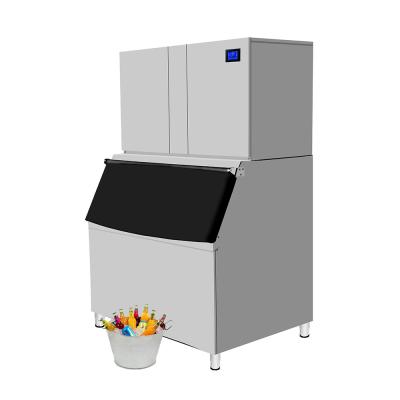 China Tap Water Ice Machine 1 Ton 1000kg Stainless Steel Automatic Commercial Ice Cube Block Maker with 500kg Ice Storage for sale