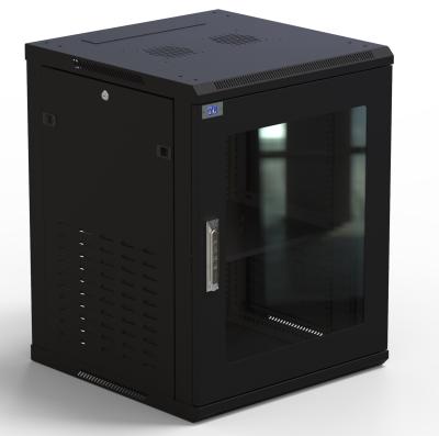 China 12U Wall-Mounted Network Rack Cabinet with Plexiglass Door and IP20 Protection for sale