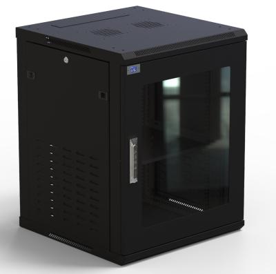 China 27U Wall-Mounted Network Rack Cabinet with Plexiglass Door and IP20 Protection for sale