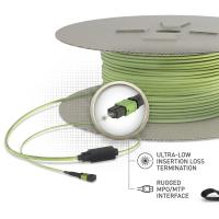 China OS2 Single Mode MPO Fiber Optic Cable 12-Fiber APC Trunk Backbone Assembly for sale