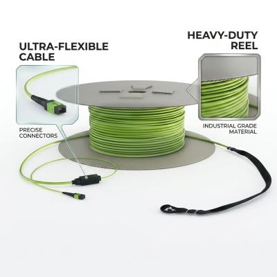 China OS2 Single Mode MPO Fiber Optic Cable 12-Fiber APC Trunk Backbone Assembly for sale