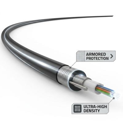 China OM4 Multimode Central Tube Fiber Optic Cable GYXTW 24 Core Outdoor Crush Resistant for sale