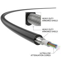 China OM3 Multimode Central Tube Fiber Optic Cable GYXTW 12 Core Outdoor Waterproof for sale