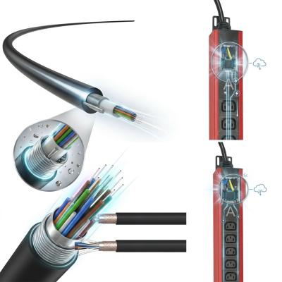 China OM3 Multimode Central Tube Fiber Optic Cable GYXTW 12 Core Outdoor Waterproof for sale