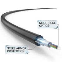 China Single Mode Central Tube Fiber Optic Cable GYXTW 12 Core Outdoor PE Armored for sale