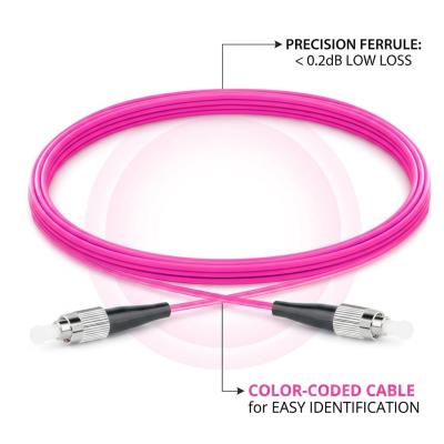 China FC-FC OM4 Fiber Optic Patch Cord Simplex Duplex Multimode PVC 2.0mm Cable for sale