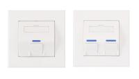 China Angled Faceplate 86x86mm 1 Port 2 Port White for sale