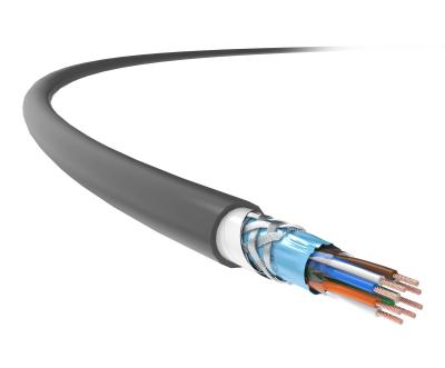 China Network Cable SFTP CAT5E 22AWG Bare Copper Cross Linked LSZH Jacket for sale
