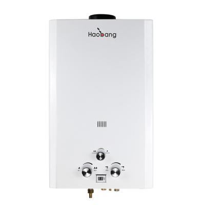 China LPG NG Instant Gas Water Heater White Powder Painting Panel 10L for sale