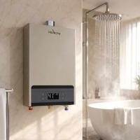 China 10L Instant Constant Temperature Gas Water Heater 21kW Forced Exhaust NG Unit with Copper Heat Exchanger & ±0.5°C Control for sale