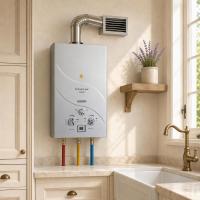 China Copper Heat Exchange Material Flue Gas Water Heater Providing Digital Display Temperature Control and Wide Range of Color Options for Heating for sale
