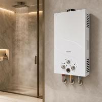 China LPG NG Flue Gas Water Heater Optional Protection Compatible with Kitchen Balcony Installation Easy Installation Process for sale