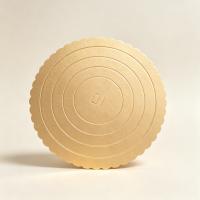 China 10 Inch Plain Round Gold Cake Board 2.5mm Thick Food Safe Moisture-Resistant Cake Drum for Bakery for sale