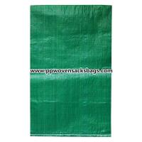 China Biodegradable Green PP Woven Bags 48x81cm for Limestone Packing with 50kg Load Capacity and UV Protection for sale