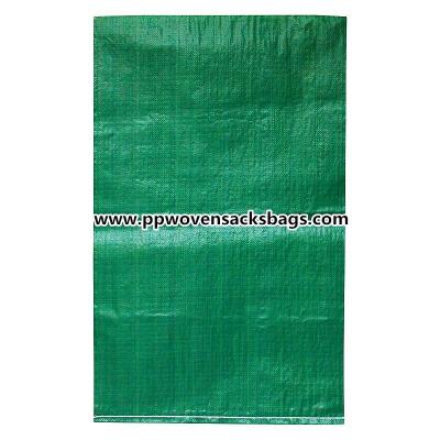 China Biodegradable Green PP Woven Bags 48x81cm for Limestone Packing with 50kg Load Capacity and UV Protection for sale