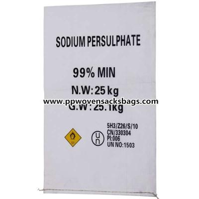 China Professional Anti-corrosion PP Woven Bags 51x81cm 25kg Capacity for Sodium Persulfate Packaging for sale