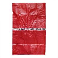 China Custom Red PP Woven Bags 25kg Capacity 51x84cm for Plastic Pellets Food Chemical Packaging for sale