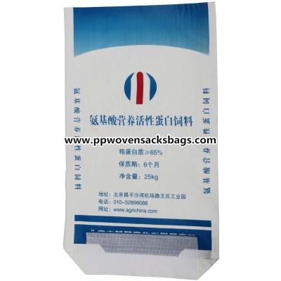 China 25kg Printed Polypropylene Protein Feed Bags - 51x81cm Dimensions, 140g/m² Weight for Cement Packaging for sale