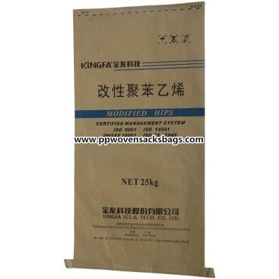 China Brown Kraft Paper Laminated PP Woven Sacks 51x81cm 140g/m² for Polystyrene and Food Packaging for sale