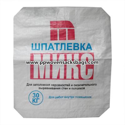 China Block Bottom Woven Polypropylene Valve Cement Bags 460x530x150mm 30kg Load Capacity with Custom Printing for sale