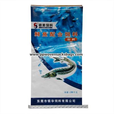 China BOPP Laminated PP Woven Bags 20x32 Inch 25lb Capacity for Feed Flour Fish Meal Packaging for sale