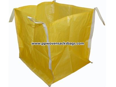 China Yellow PP Woven FIBC Jumbo Bag 37x37x47 Inches with 5:1 Safety Factor for Ore and Bulk Materials for sale