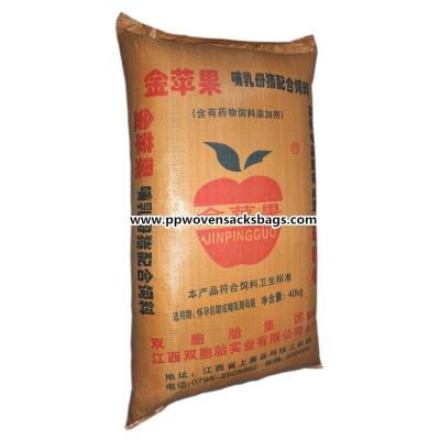 China 50kg Woven Polypropylene Animal Feed Bags 51x84cm with Custom Printing for Pig Feed Packaging for sale