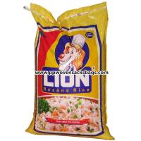 China BOPP Film Printed PP Rice Packaging Bags 50x84cm 105g/m² with Gravure Printing Moisture Proof for sale