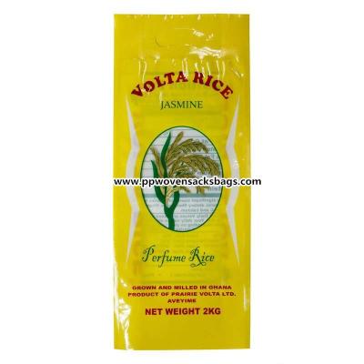 China Custom Printed PP Nylon Food Packaging Bags 50 x 84 cm for Rice, Seeds, Flour with 105 g/m² Weight for sale